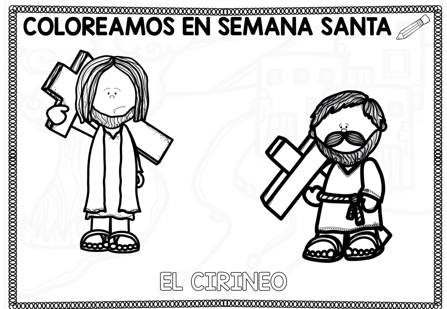 Colección de imágenes para colorear en Semana Santa -Orientacion Andujar