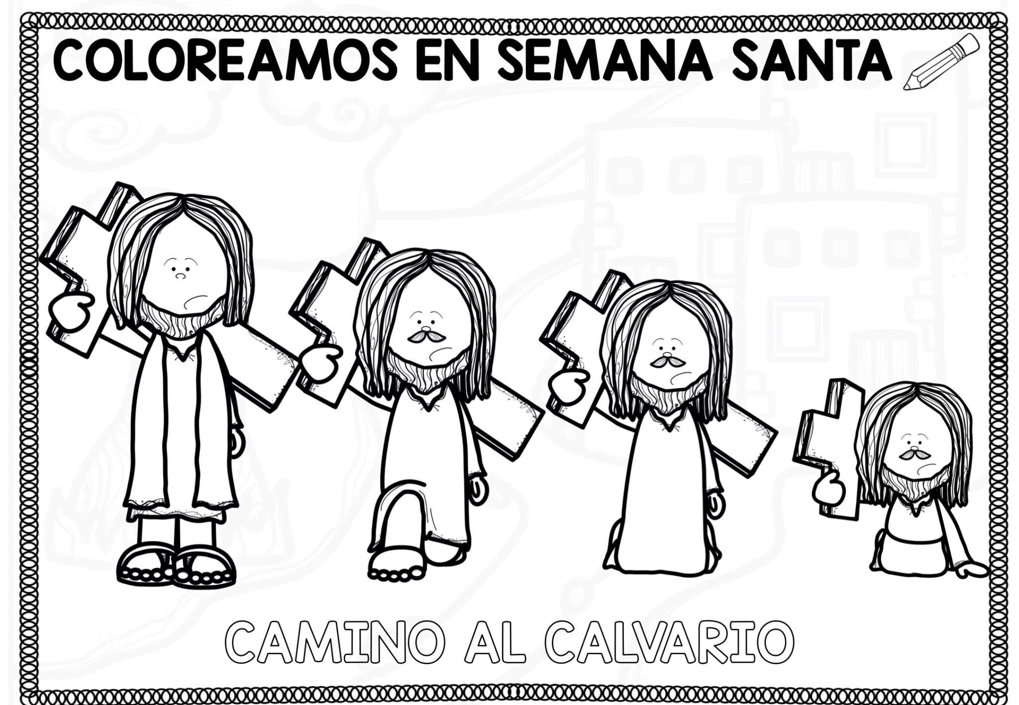 Colección de imágenes para colorear en Semana Santa -Orientacion Andujar