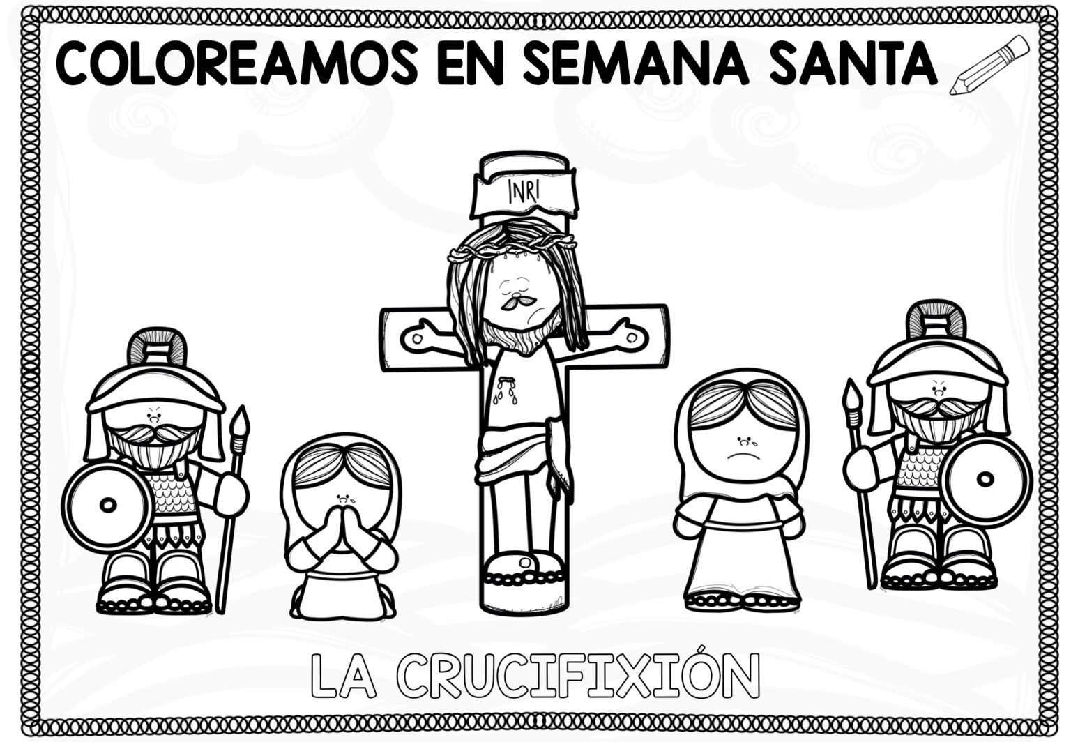 Colección de imágenes para colorear en Semana Santa -Orientacion Andujar