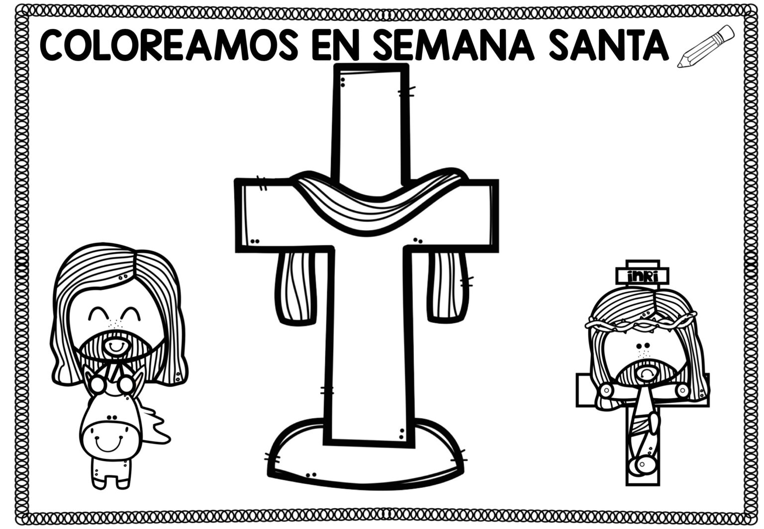 Colección de imágenes para colorear en Semana Santa -Orientacion Andujar