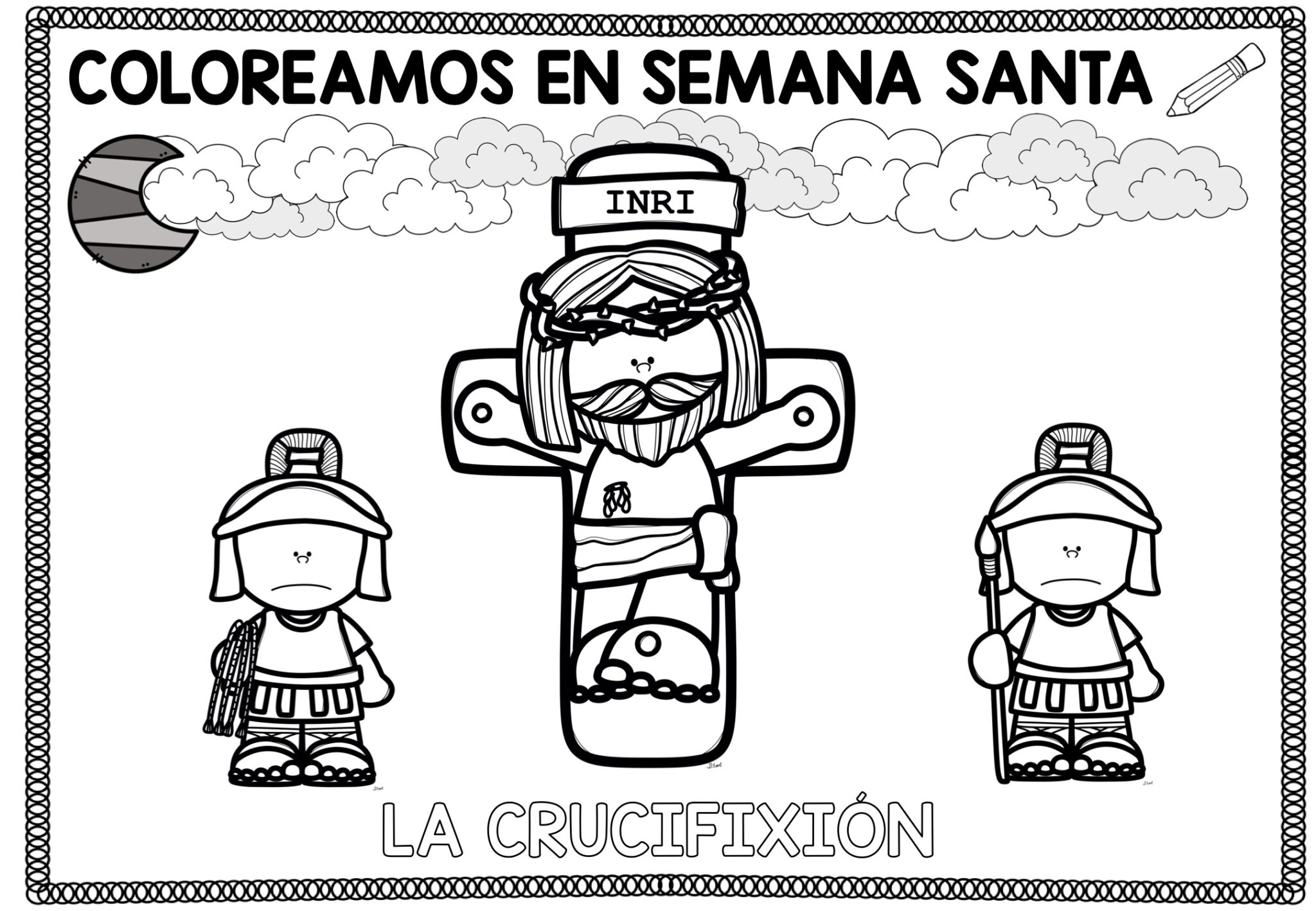 Colección de imágenes para colorear en Semana Santa -Orientacion Andujar