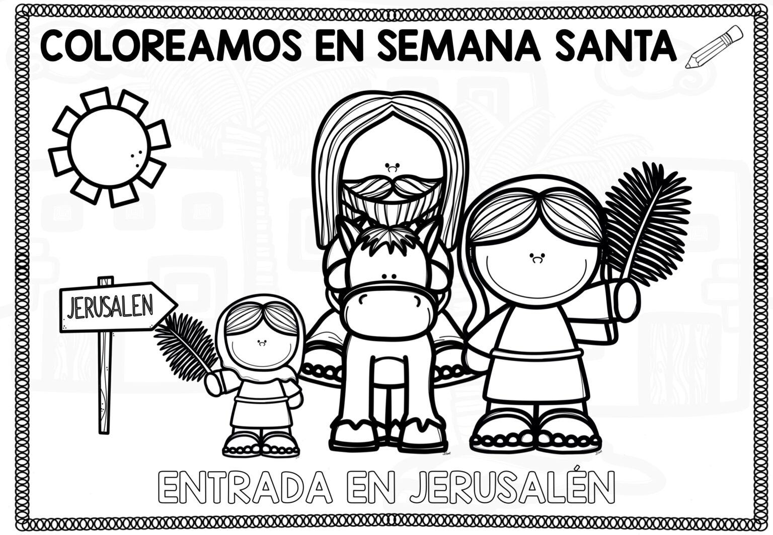 Colección de imágenes para colorear en Semana Santa -Orientacion Andujar