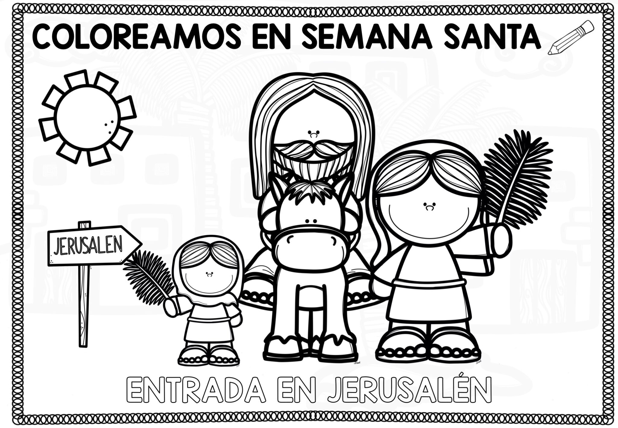 Colección de imágenes para colorear en Semana Santa -Orientacion Andujar