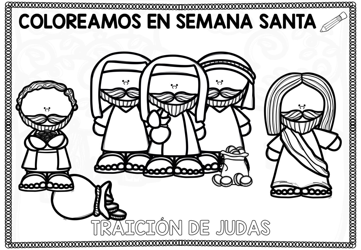 Colección de imágenes para colorear en Semana Santa -Orientacion Andujar