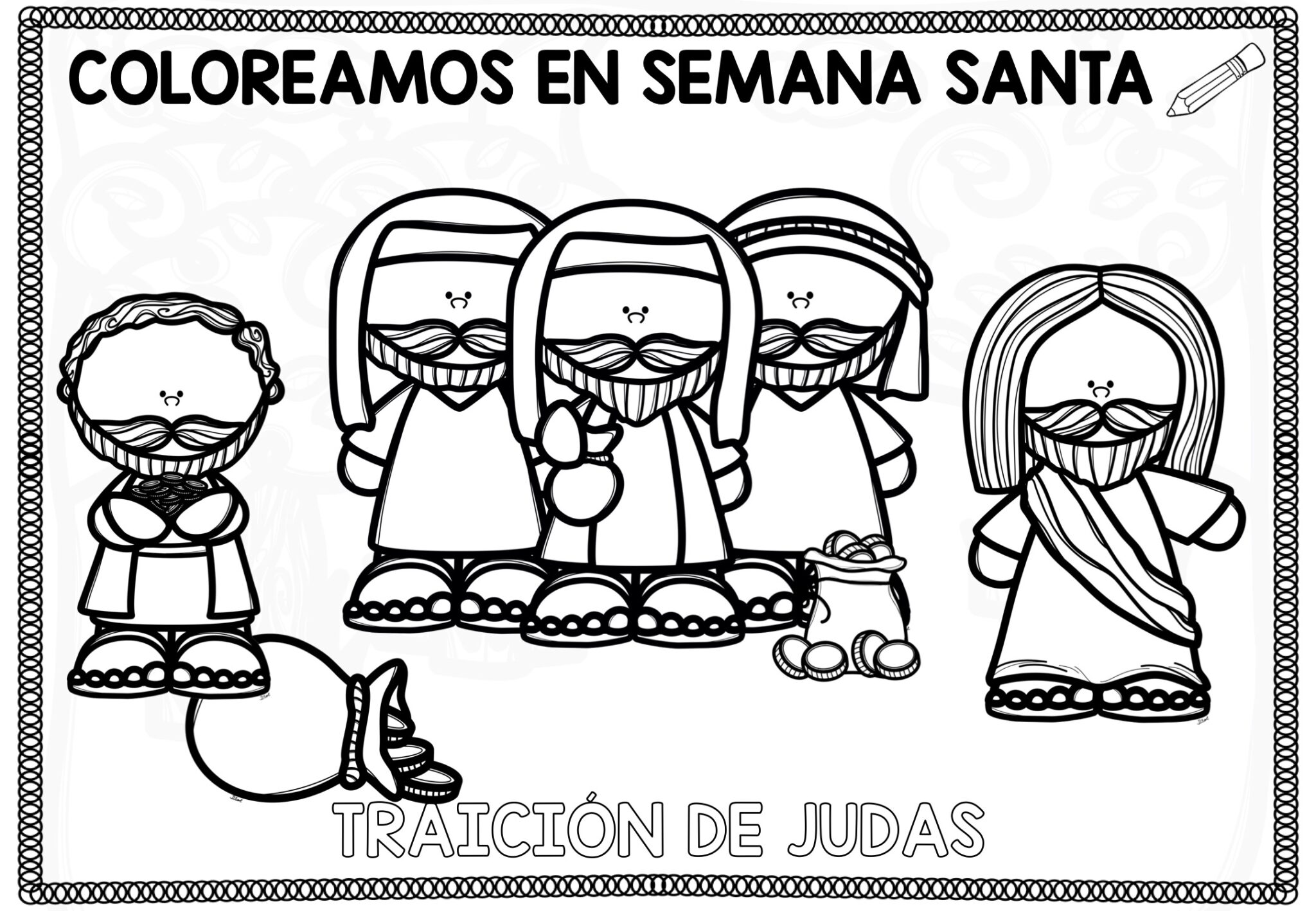 Colección de imágenes para colorear en Semana Santa -Orientacion Andujar