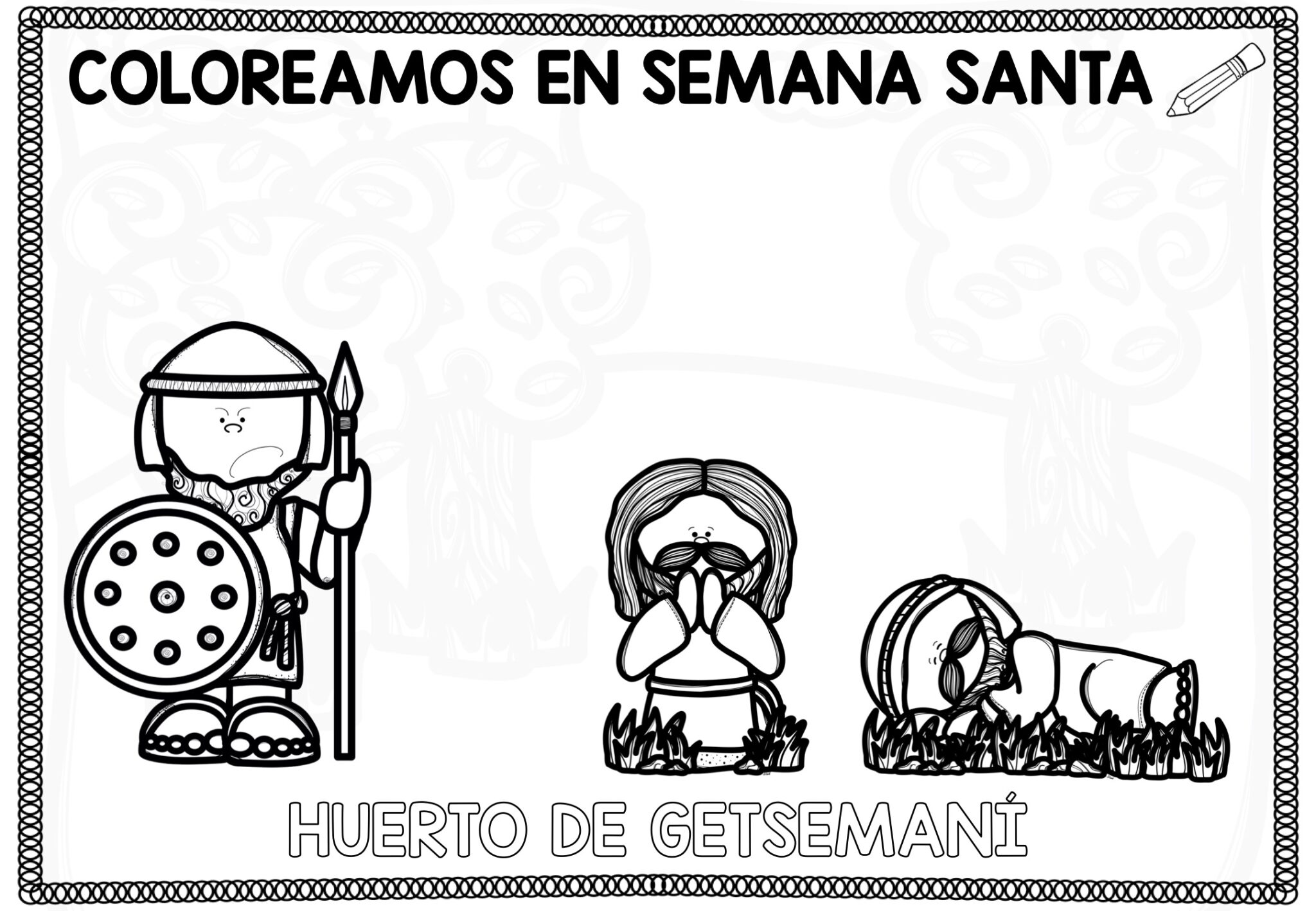 Colección de imágenes para colorear en Semana Santa -Orientacion Andujar