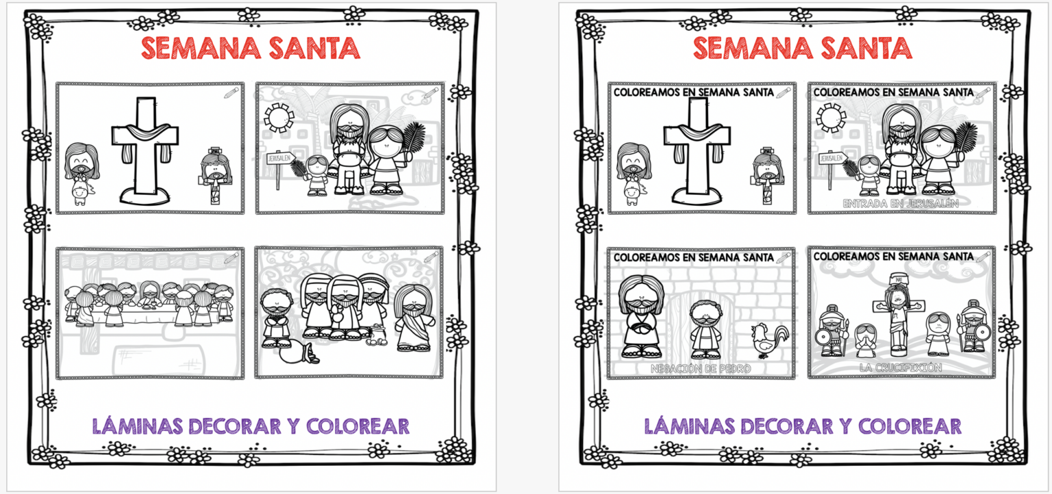 Colección de imágenes para colorear en Semana Santa -Orientacion Andujar