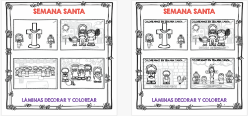 Colección de imágenes para colorear en Semana Santa -Orientacion Andujar