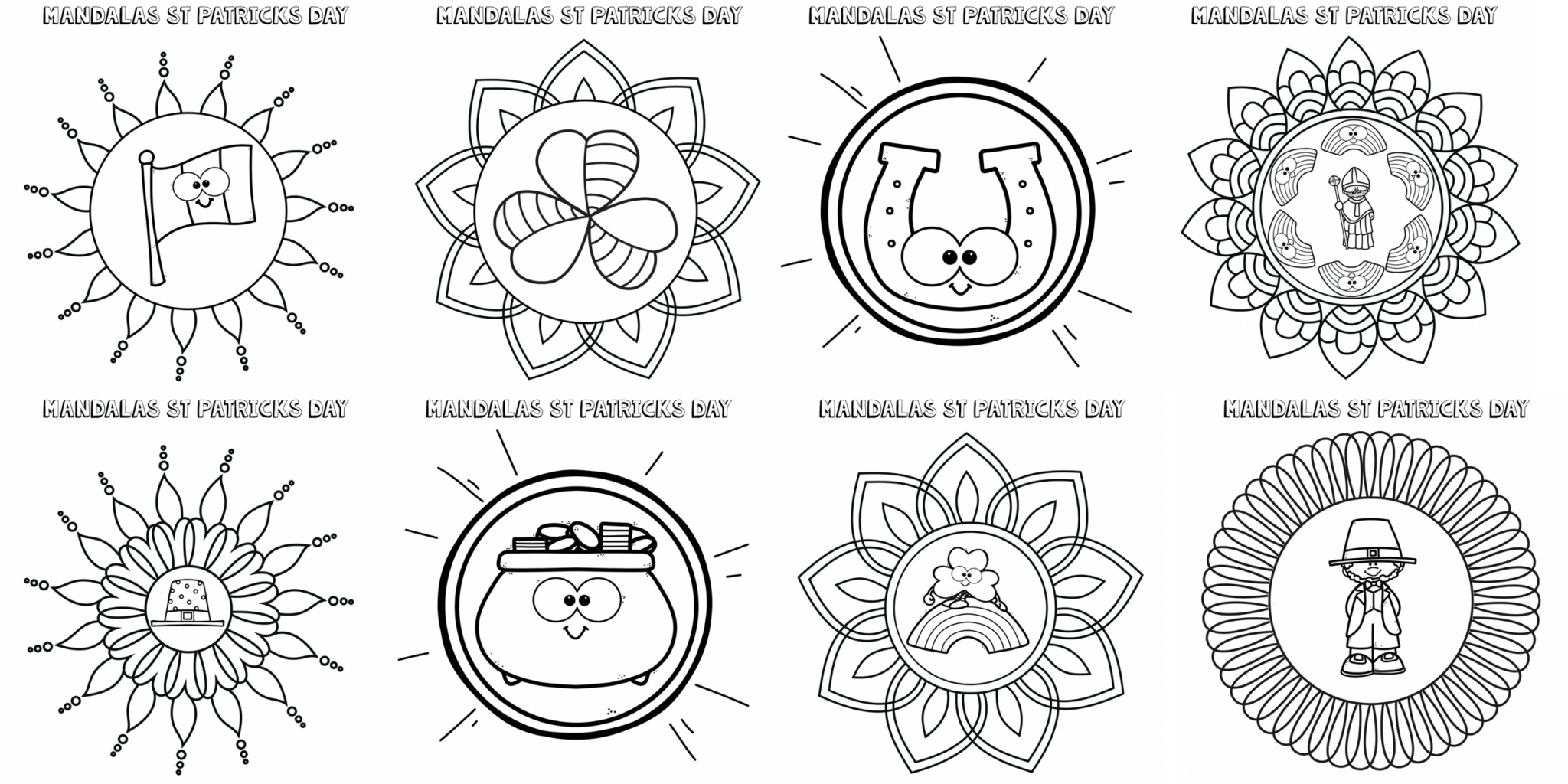 Mandalas St Patricks DAY listas para imprimir y colorear -Orientacion ...