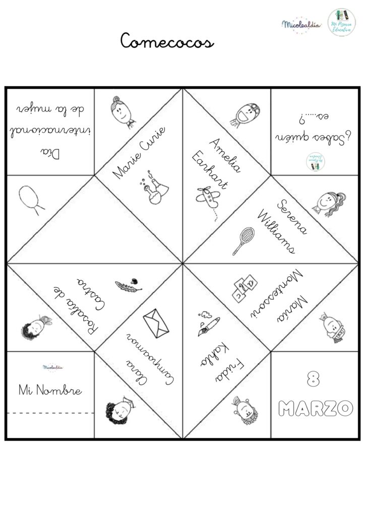 Material 8M: Comecocos y fichas de dibujos -Orientacion Andujar