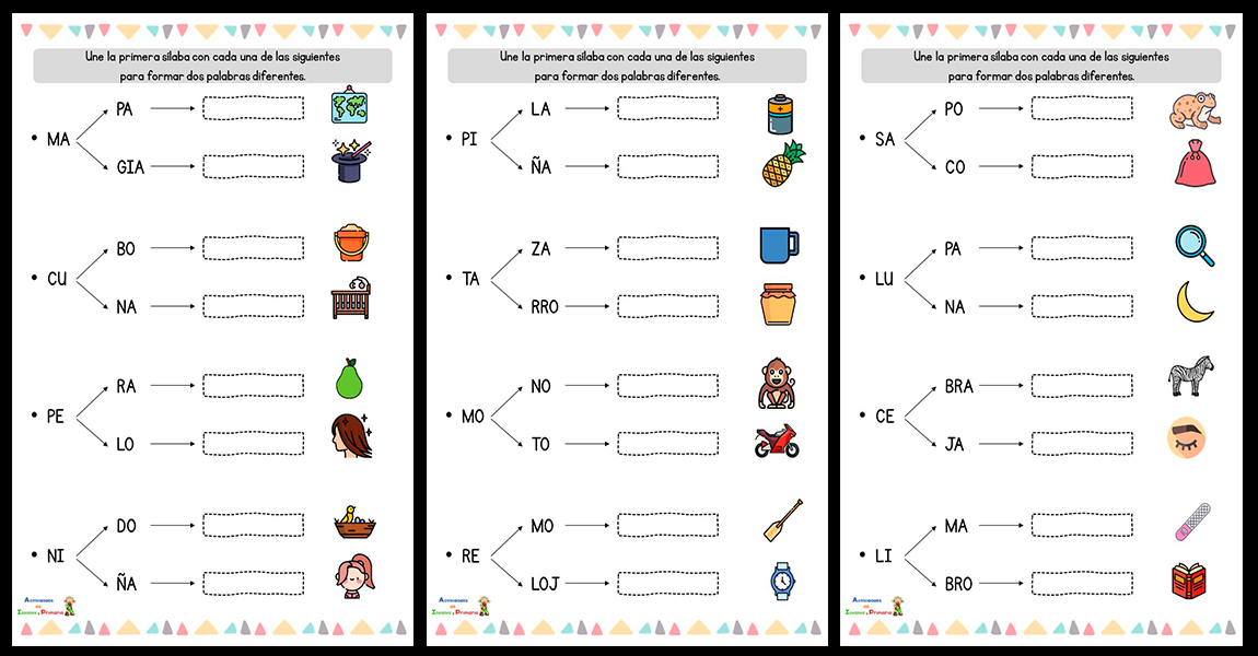 Conciencia fonológica: Formar palabras distintas a partir de una misma ...
