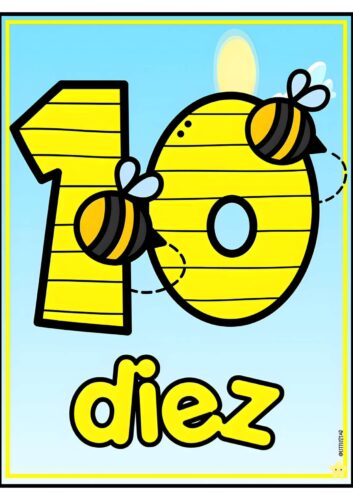 Referentes numéricos del 0 al 10 abejitas PRIMAVERA -Orientacion Andujar