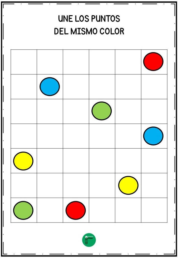 Estimulación cognitiva: Puntos de colores para unir -Orientacion Andujar