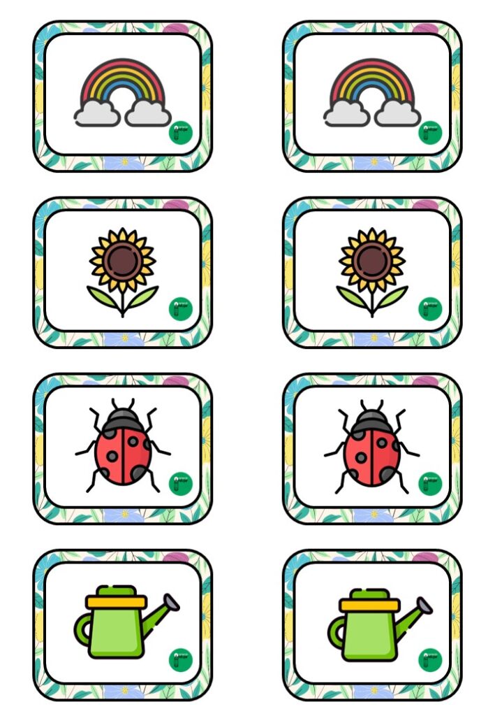 Divertido memory primaveral para jugar los últimos días de clase ...