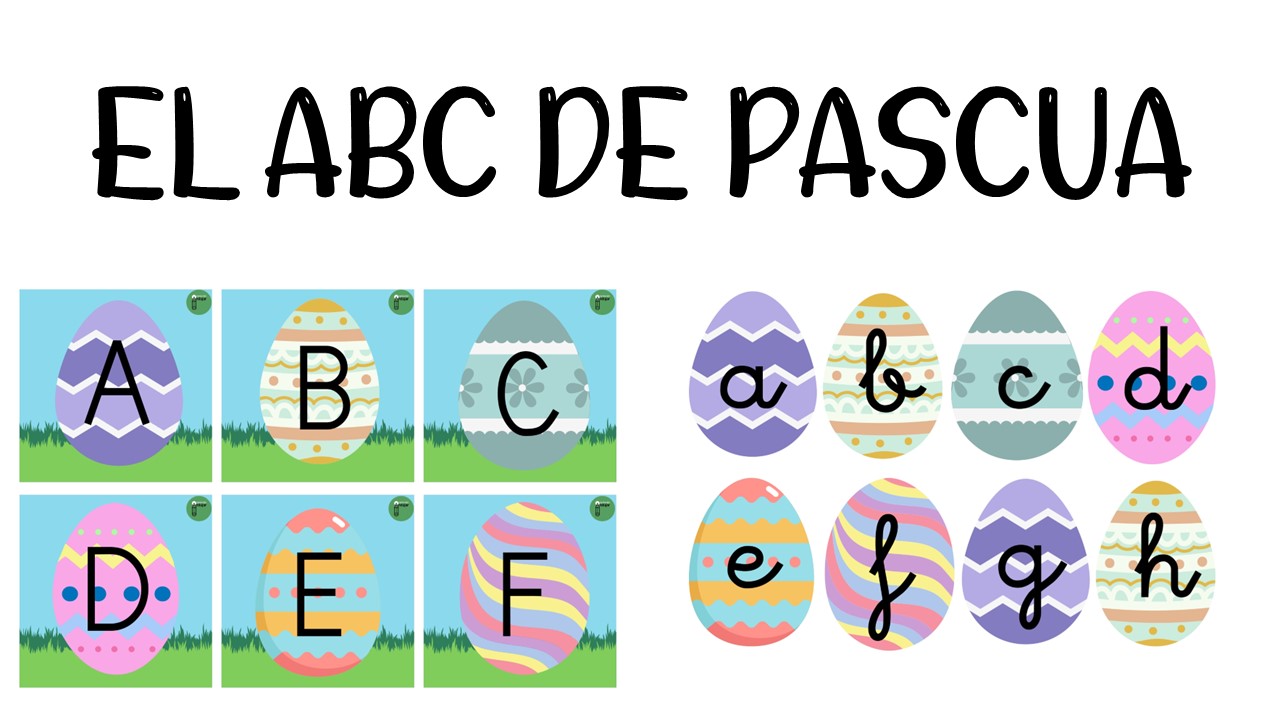 Huevitos de Pascua para aprender el abecedario en mayúscula y minúscula ...