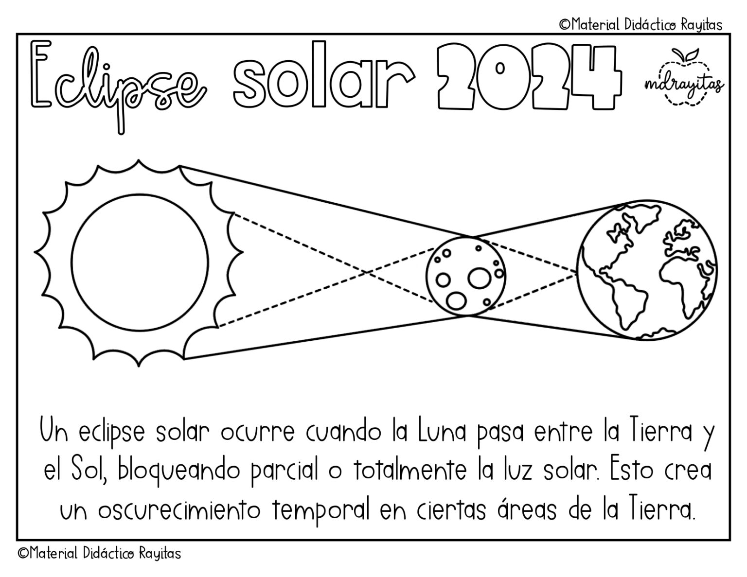 Actividades VARIADAS primaria Eclipse Solar 2024 -Orientacion Andujar