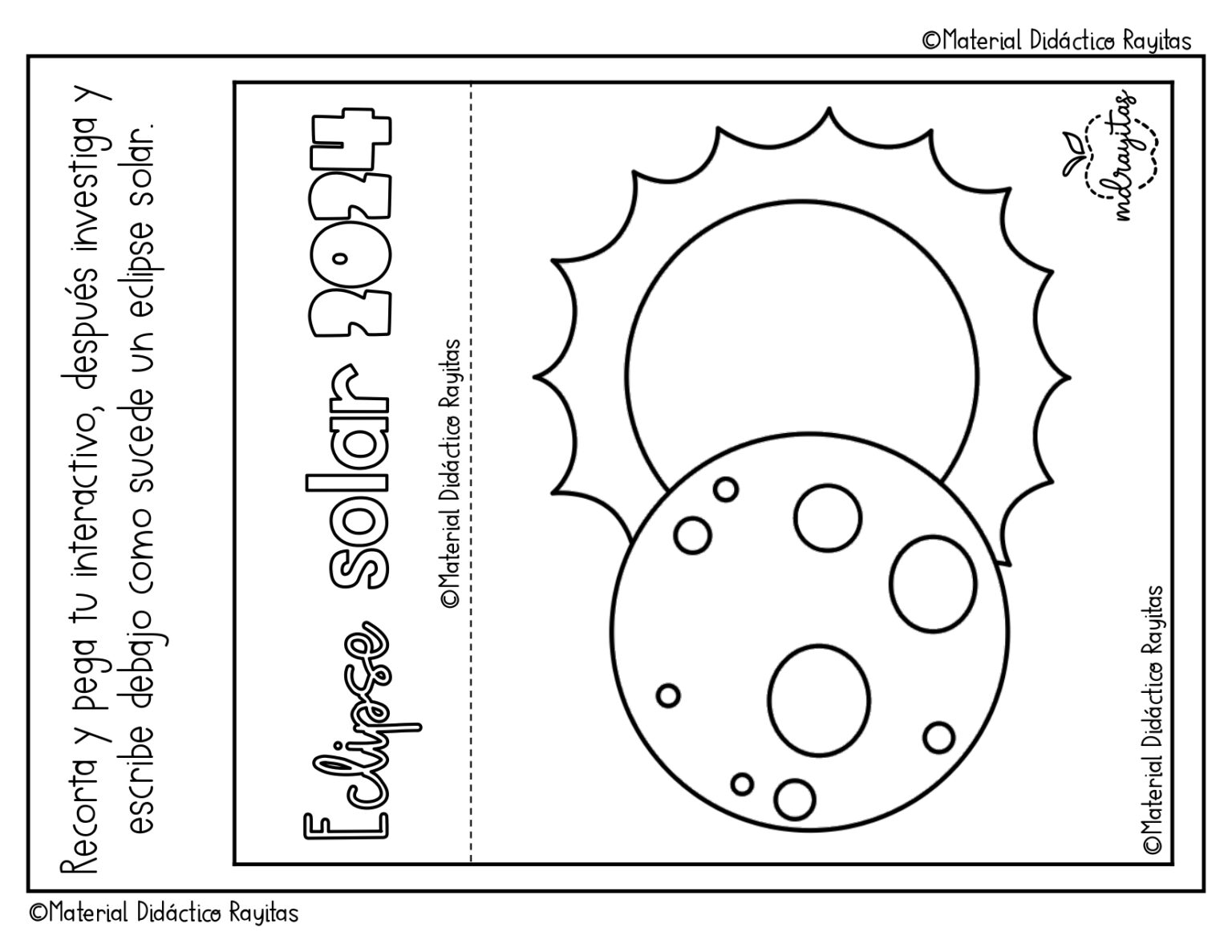 Actividades VARIADAS primaria Eclipse Solar 2024 -Orientacion Andujar