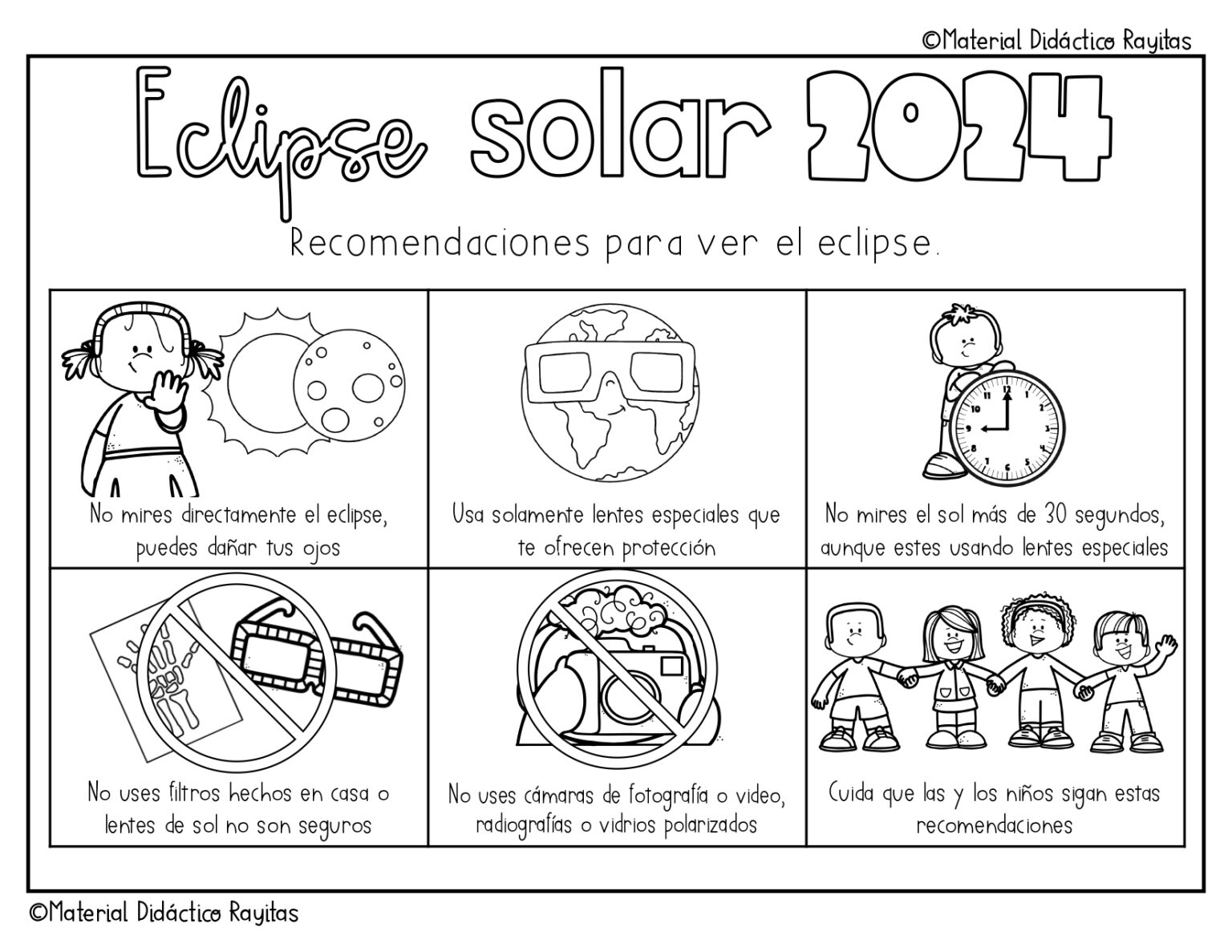 Actividades VARIADAS primaria Eclipse Solar 2024 -Orientacion Andujar