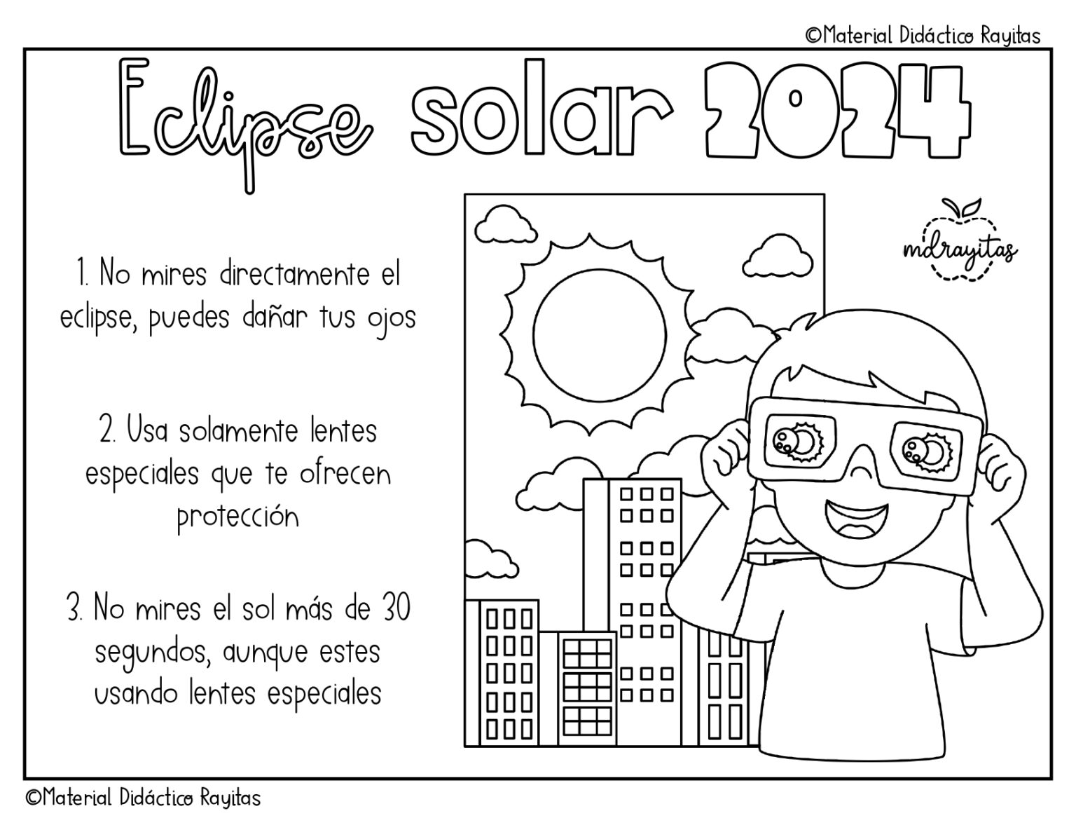 Actividades VARIADAS primaria Eclipse Solar 2024 -Orientacion Andujar