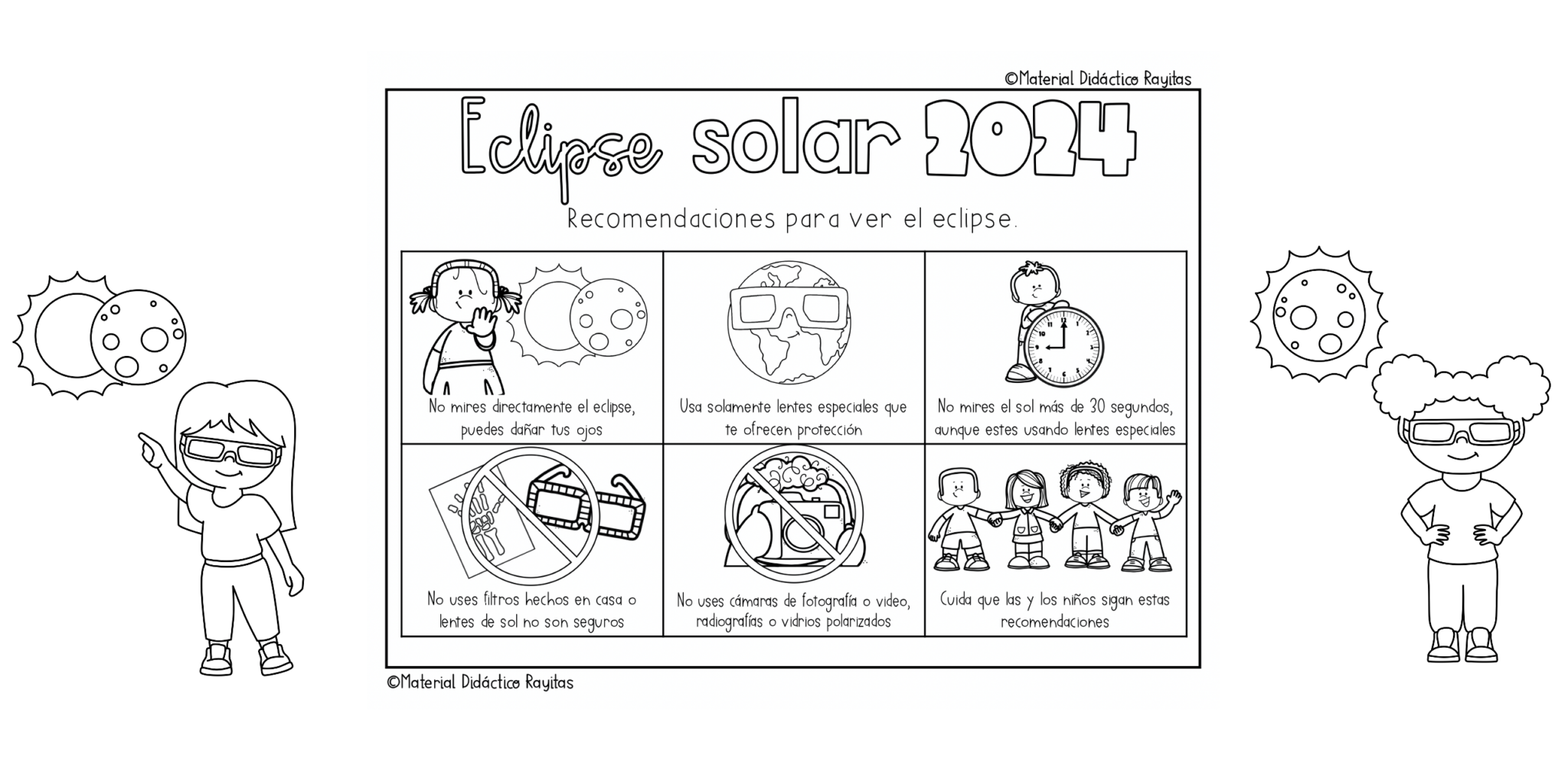 Actividades VARIADAS primaria Eclipse Solar 2024 -Orientacion Andujar