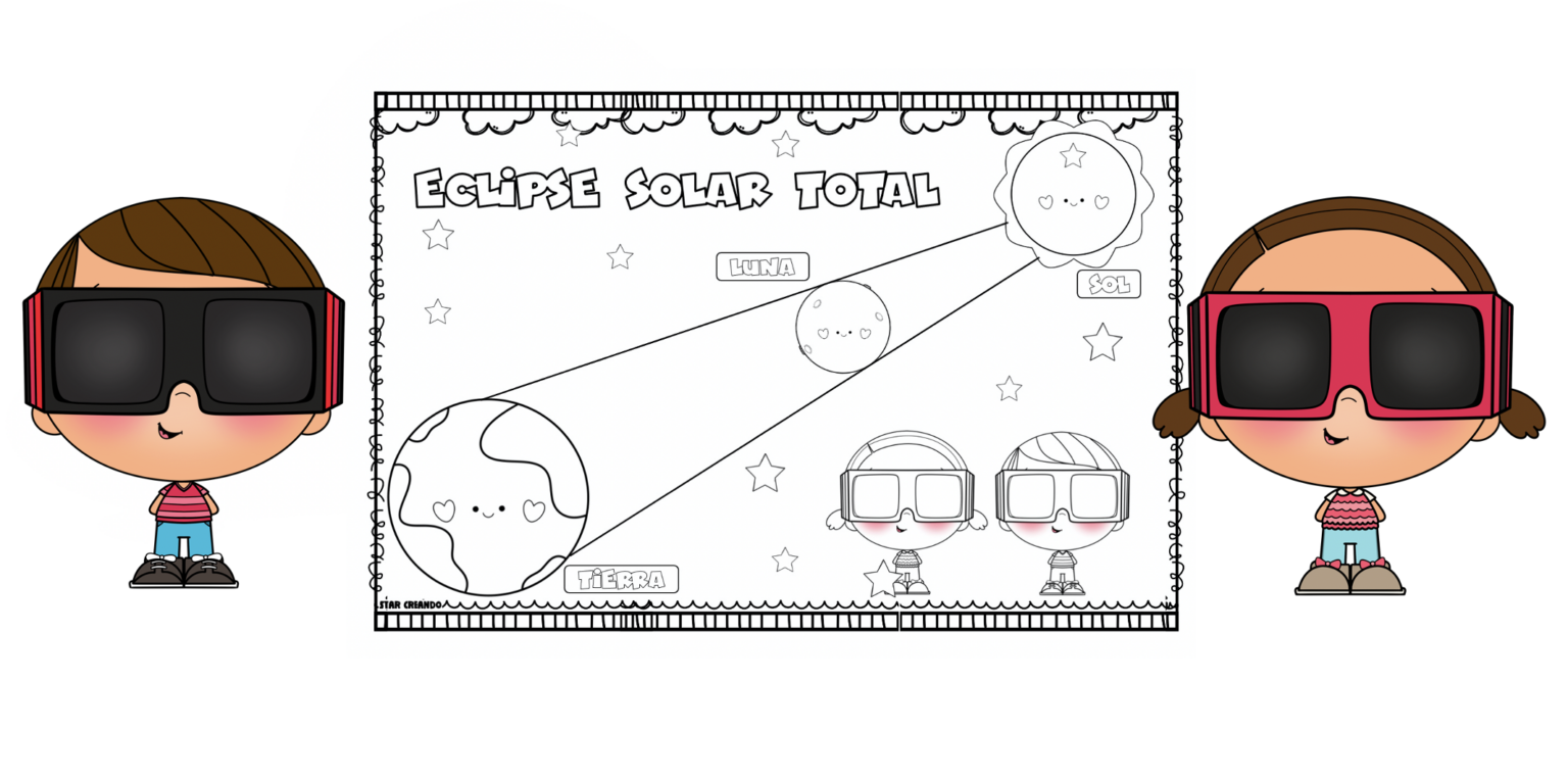 Bonita lámina para colorear y explicar eclipse a los más peques ...