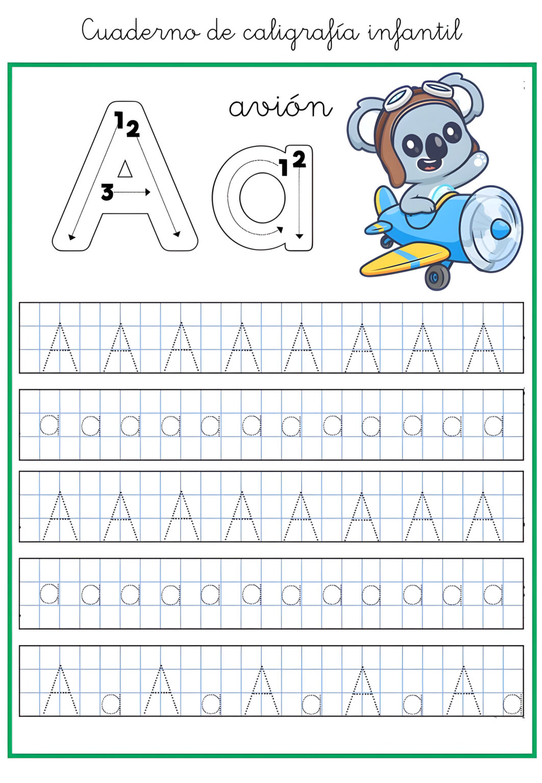 Cuaderno de Caligrafía Todas las letras para infantil -Orientacion Andujar