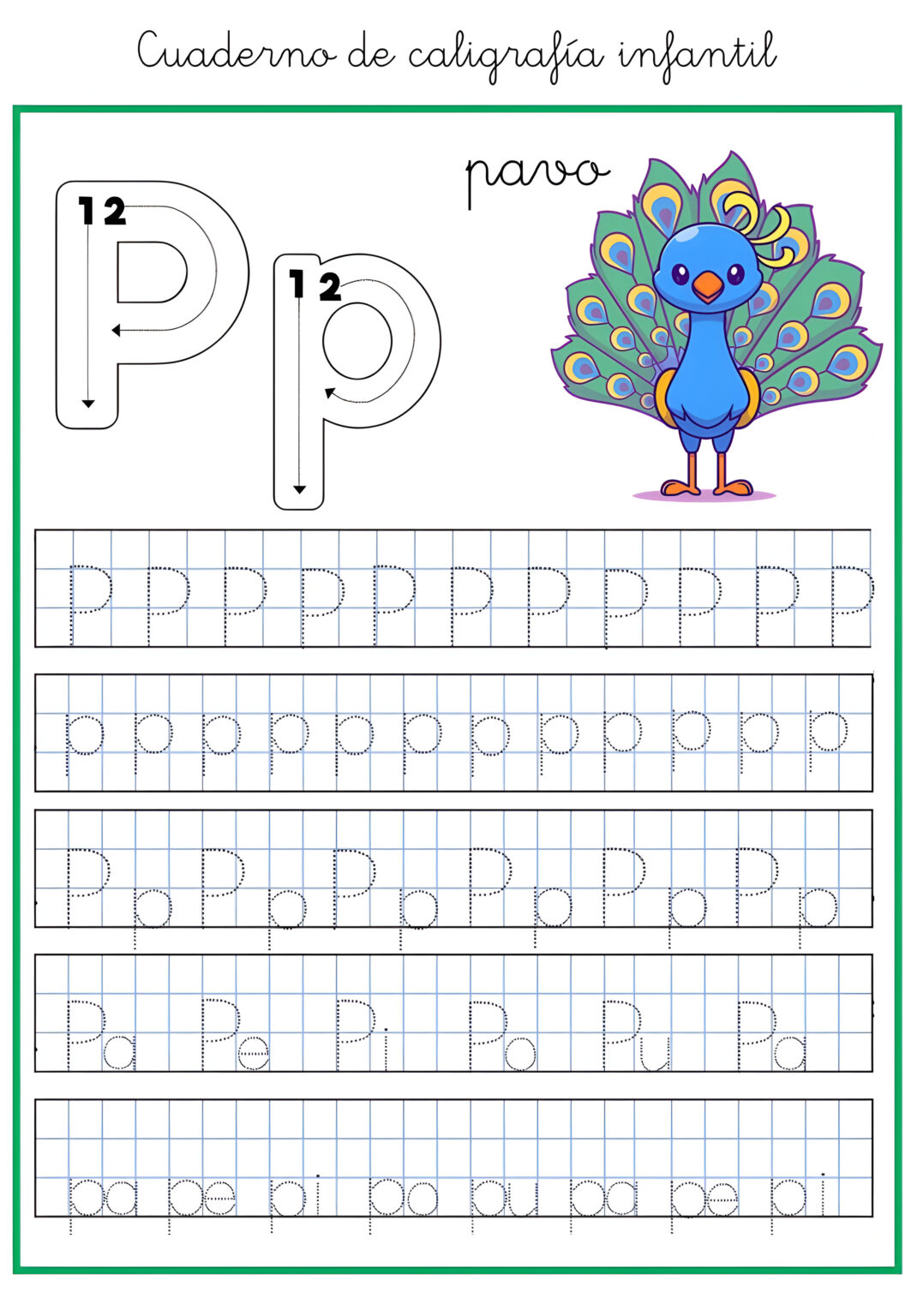 Cuaderno de Caligrafía Todas las letras para infantil -Orientacion Andujar