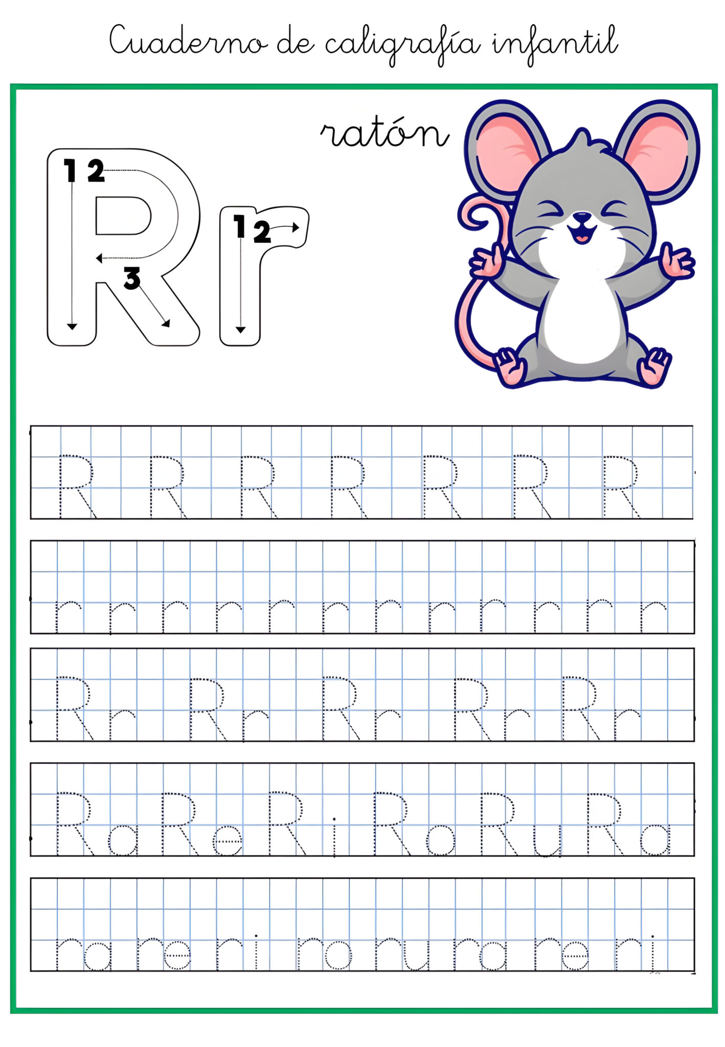 Cuaderno de Caligrafía Todas las letras para infantil -Orientacion Andujar