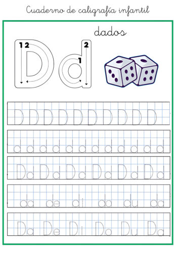 Cuaderno de Caligrafía Todas las letras para infantil -Orientacion Andujar