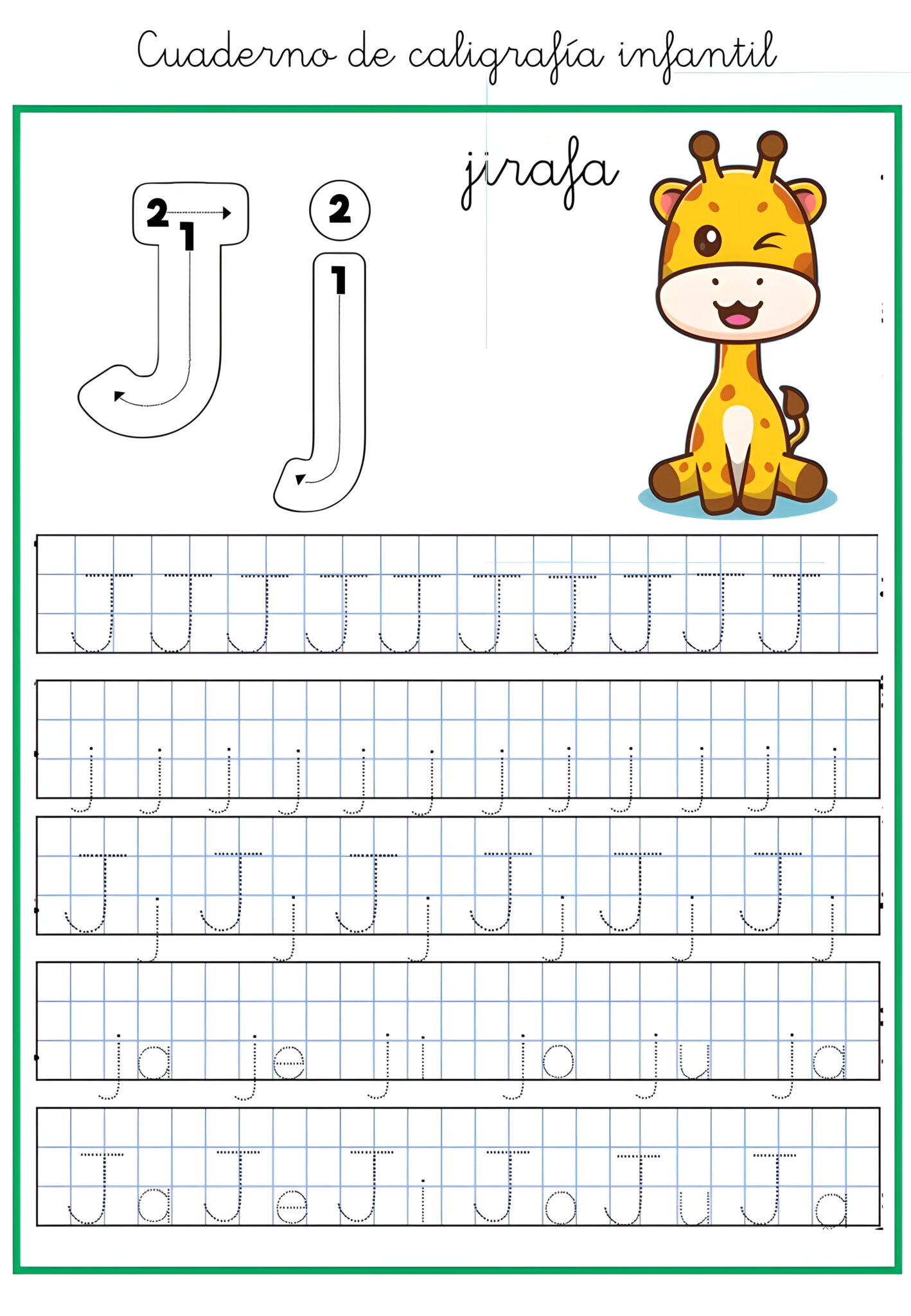 Cuaderno de Caligrafía Todas las letras para infantil -Orientacion Andujar