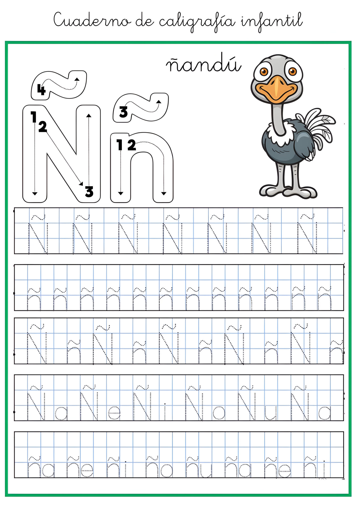 Cuaderno de Caligrafía Todas las letras para infantil -Orientacion Andujar