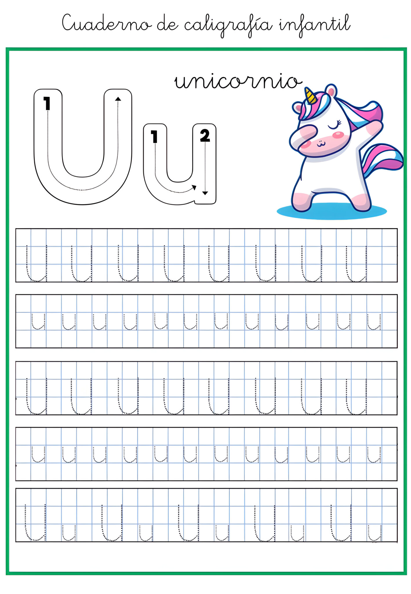 Cuaderno de Caligrafía Todas las letras para infantil -Orientacion Andujar