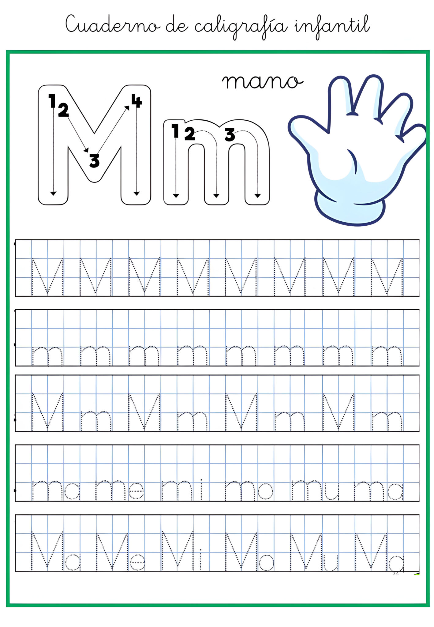 Cuaderno de Caligrafía Todas las letras para infantil -Orientacion Andujar