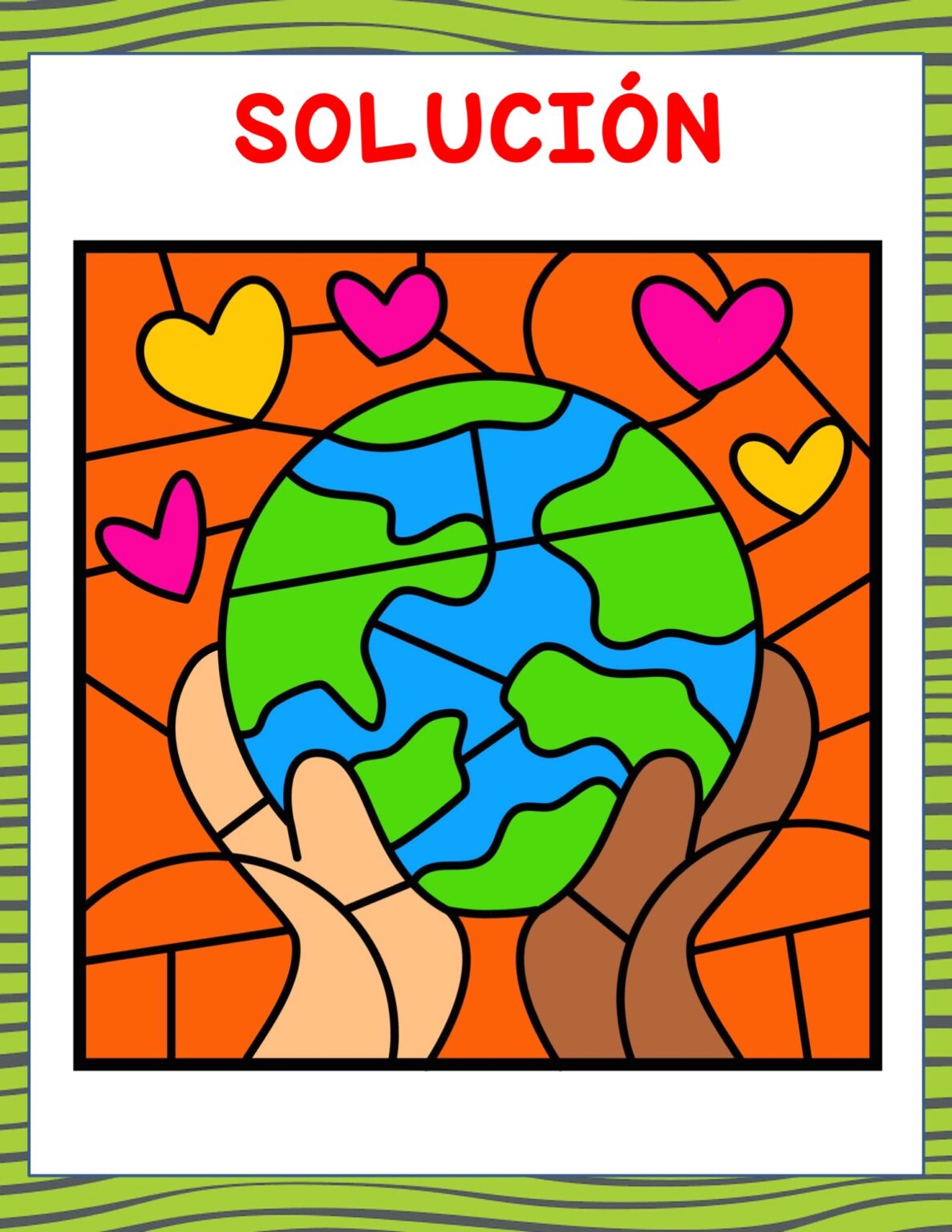 DIA DE LA TIERRA COLOREAMOS POR NÚMERO -Orientacion Andujar