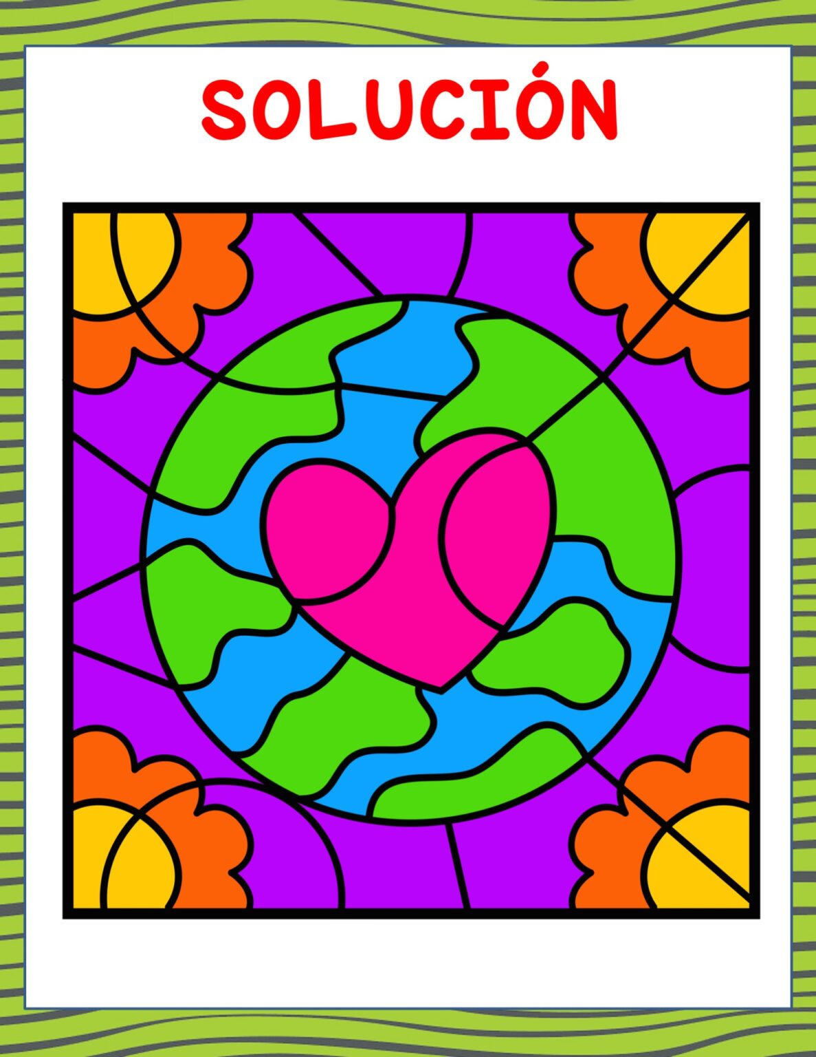 DIA DE LA TIERRA COLOREAMOS POR NÚMERO -Orientacion Andujar