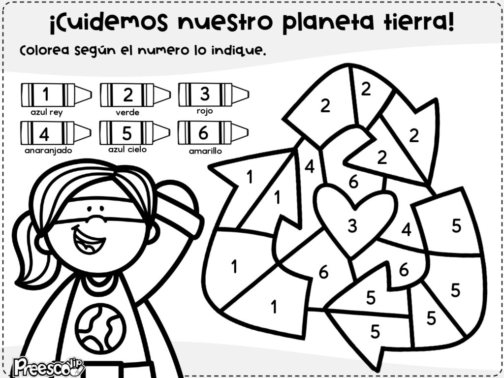 Fichas de trabajo para colorear sobre el Día de la Tierra -Orientacion ...