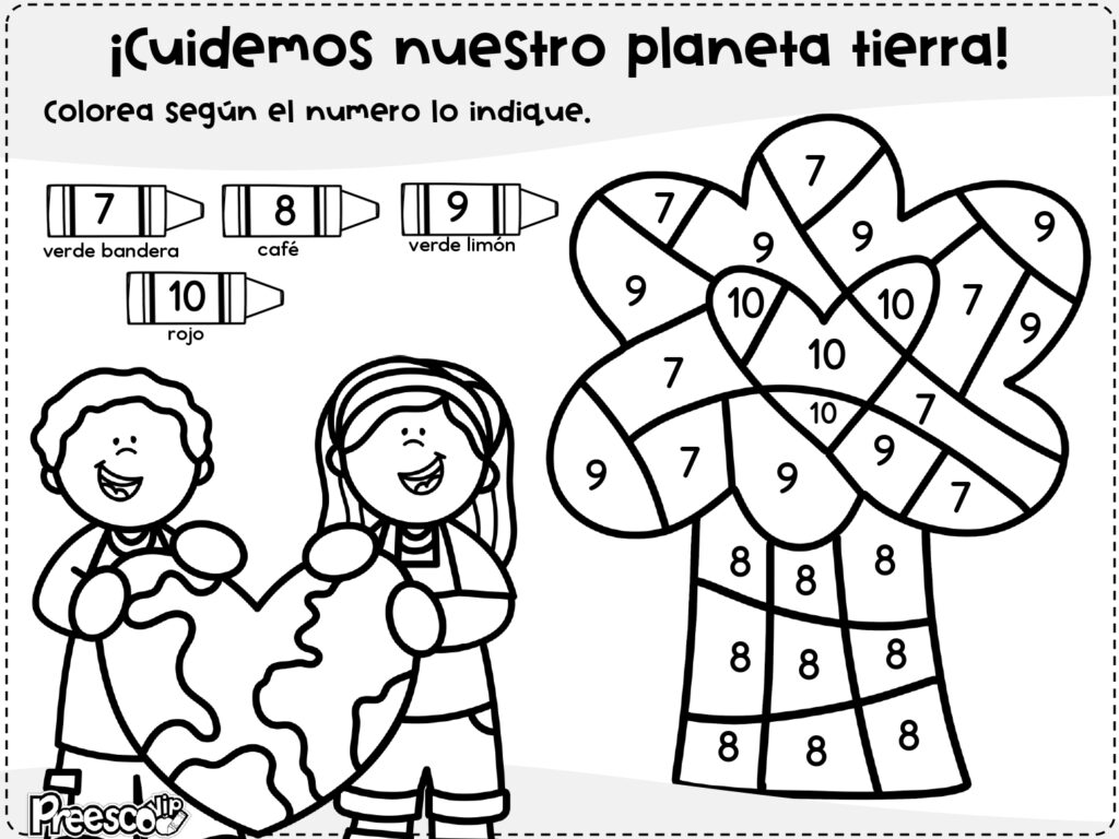 Fichas de trabajo para colorear sobre el Día de la Tierra -Orientacion ...