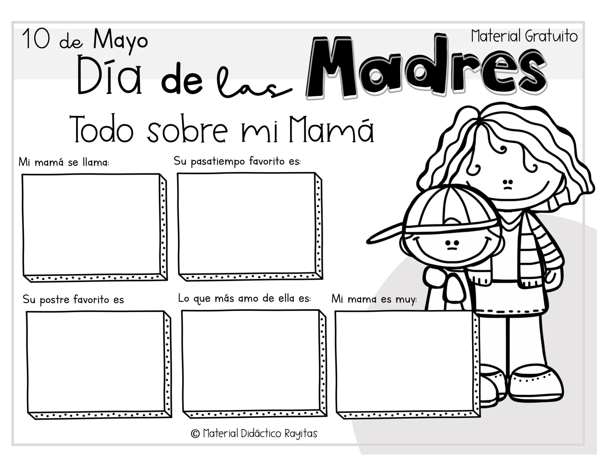 Día de las madres todo sobre mi mamá. BONITA FICHA PARA colorear y ...
