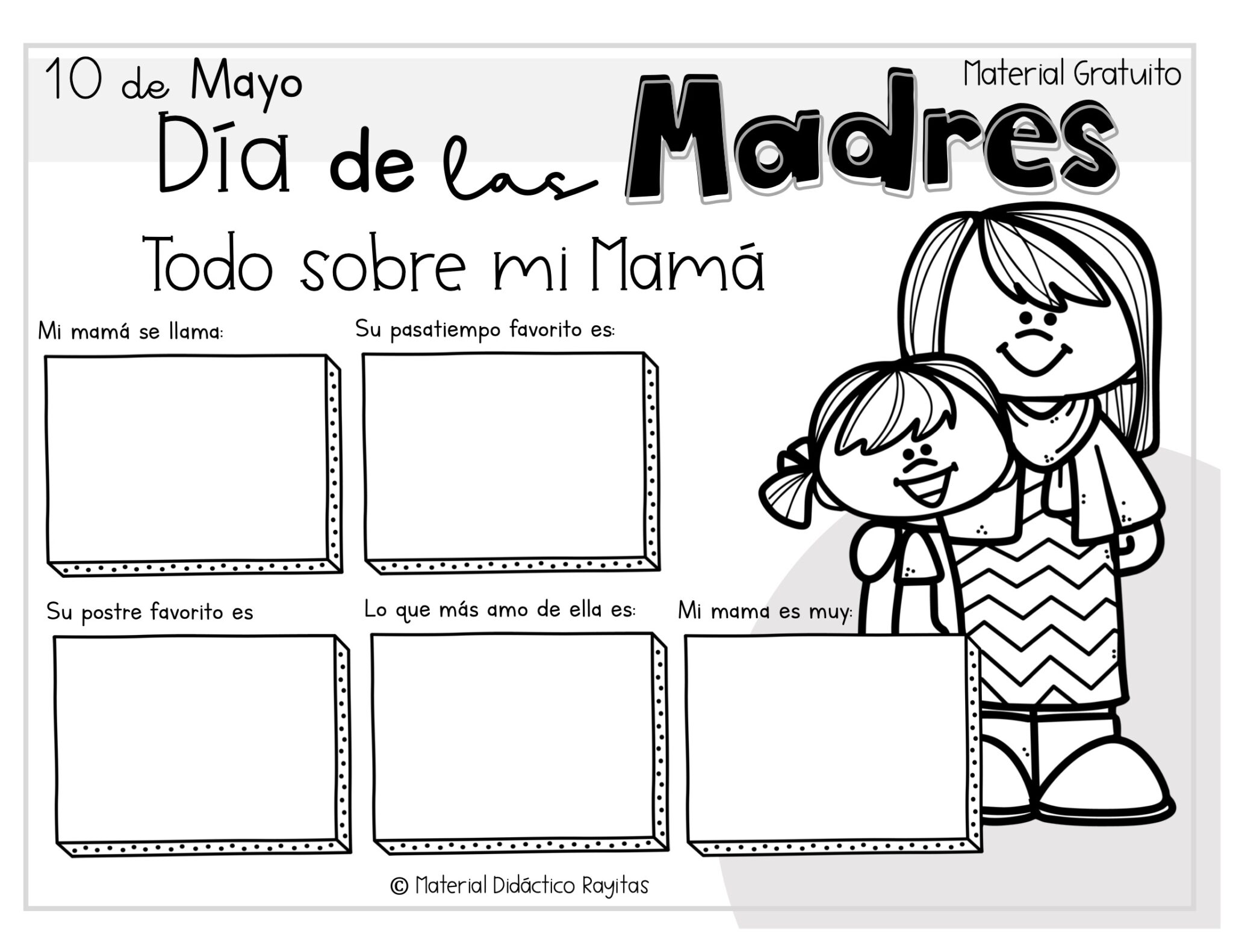 Día de las madres todo sobre mi mamá. BONITA FICHA PARA colorear y ...