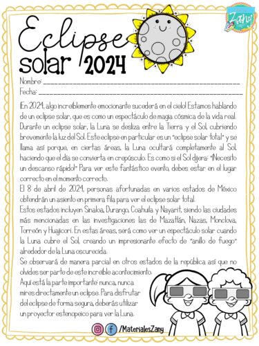 Eclipse solar cuadernillo de trabajo para primaria -Orientacion Andujar