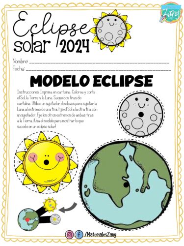 Eclipse solar cuadernillo de trabajo para primaria -Orientacion Andujar