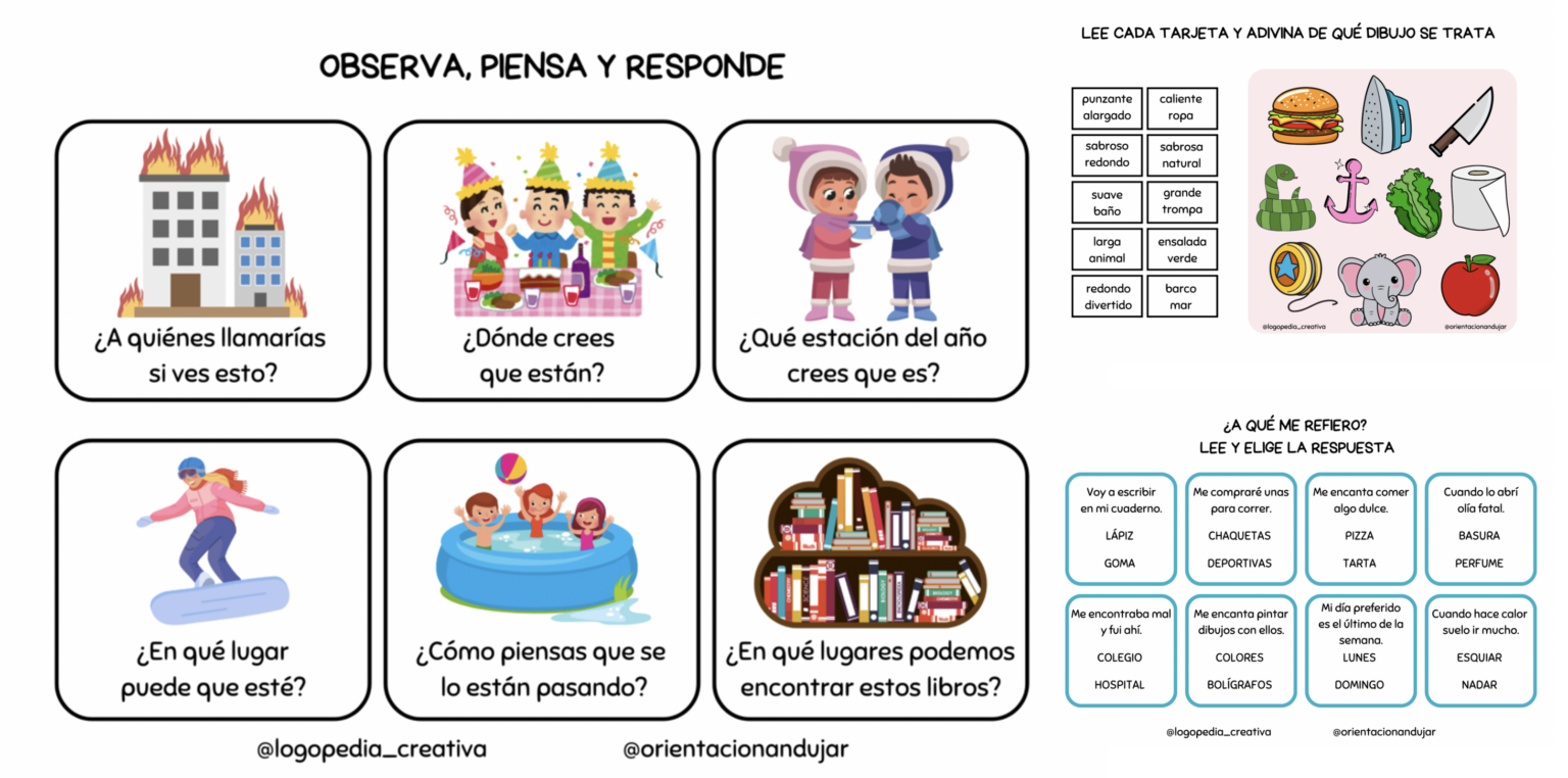 TARJETAS INFERENCIAS trabajamos comprensión, razonamiento y lenguaje ...