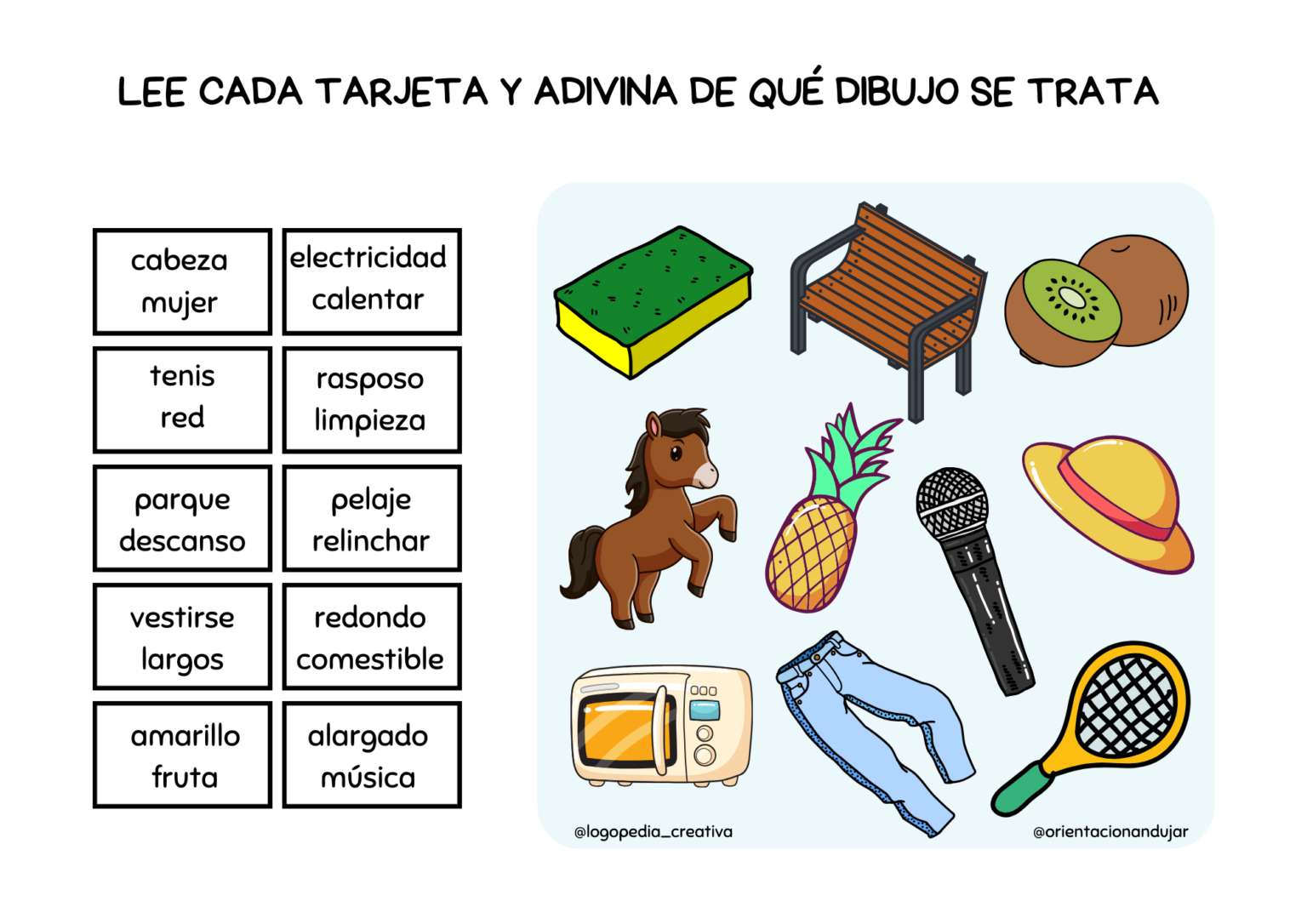 TARJETAS INFERENCIAS trabajamos comprensión, razonamiento y lenguaje ...