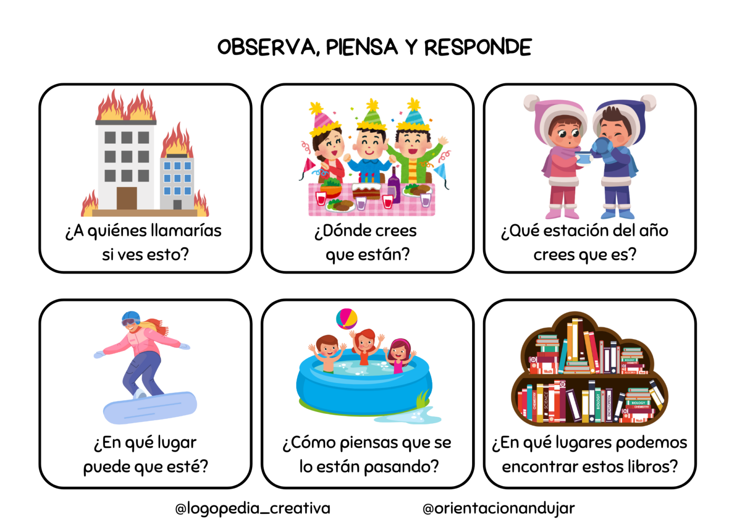 TARJETAS INFERENCIAS trabajamos comprensión, razonamiento y lenguaje ...