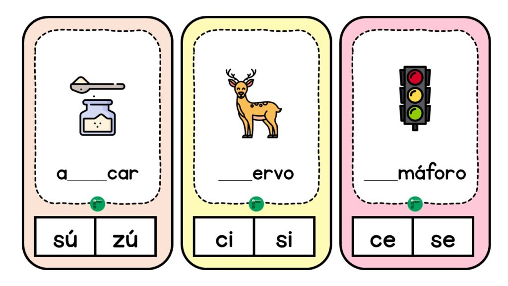 Dislexia: Llavero para trabajar las sílabas con s/c/z -Orientacion Andujar
