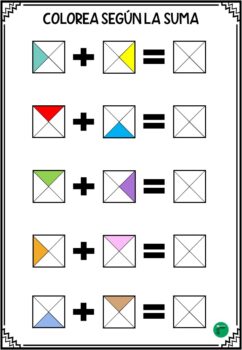 Fichas para entrenar la atención: Sumas de colores -Orientacion Andujar