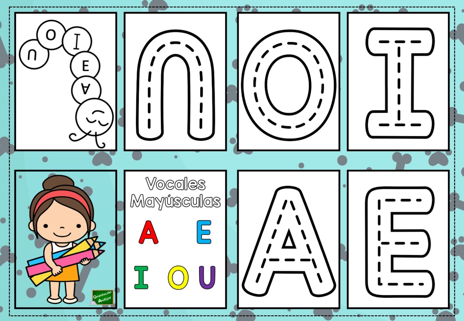 2 MINILIBROS Educativos para trabajar el trazo de las vocales -Orientacion Andujar