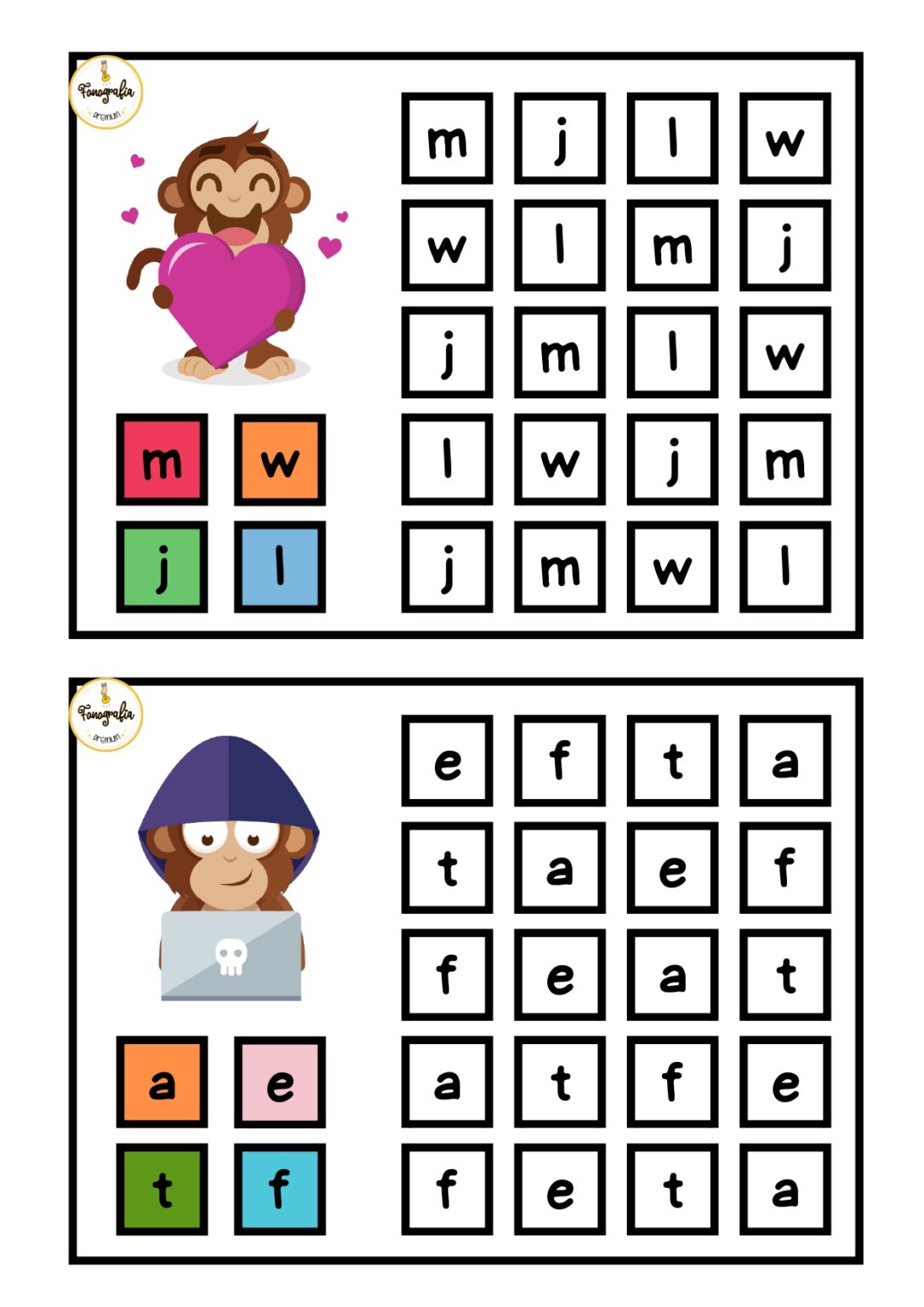 Actividad para trabajar el Reconocimiento de Letras -Orientacion Andujar