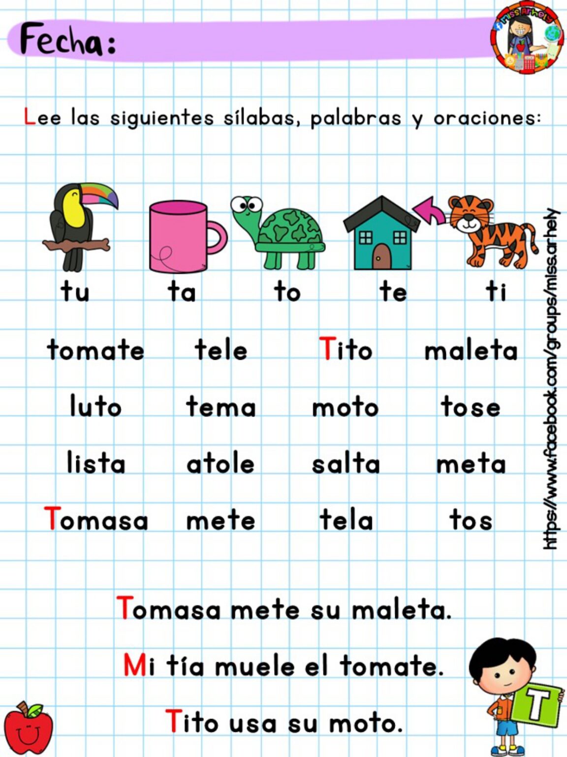 Actividades de Silabas Directas -Orientacion Andujar