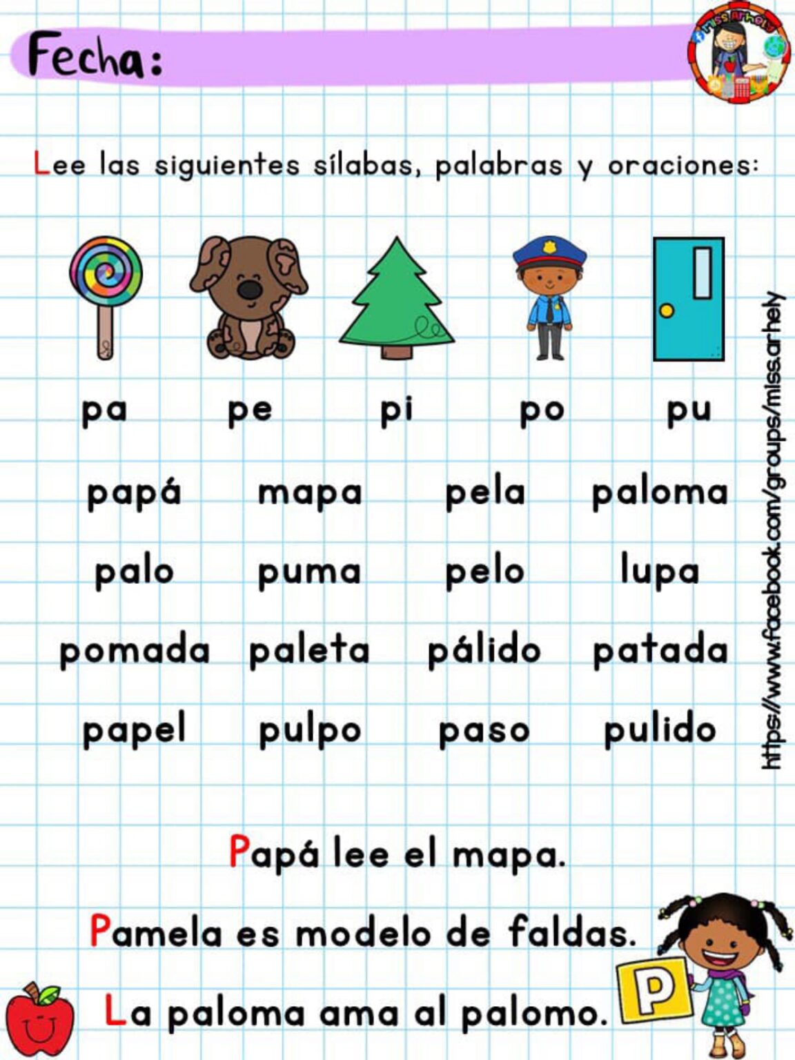 Actividades de Silabas Directas -Orientacion Andujar